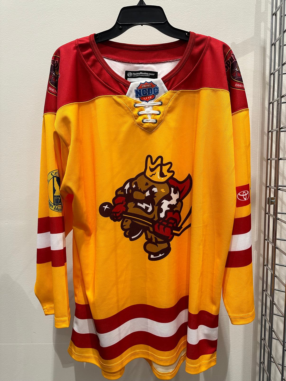 Adult Yellow Sublimated Replica Skating Spud 2023/2024 Jersey – Spud Kings